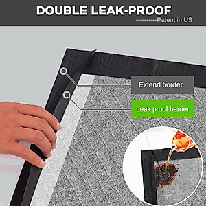 Charcoal Puppy Pads Rugular 22x22 Inches Small Dog Pee Pads Odor-Control & Leak-Proof Disposable Pet Training Black Full Edge-Wrapping Thicken Potty Pad for Dogs, Cats, Rabbits (50 Pieces)