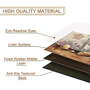 Farmhouse Kitchen Rugs and Mat, Grapes Wine Glasses Kitchen Mats for Floor, Rustic Anti Fatigue Kitchen Sink Rugs, Non Skid Washable Microfiber Kitchen Floor Decor Carpet 24"x36"