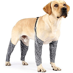 Dog Leggings to Prevent Licking, Pee, Dog Recovery Sleeve, Dog Sleeves for Wounds Front & Back Legs Grey 2X-Large