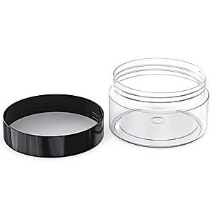 Mabua 4oz Plastic Containers with Lids 50 Pack BPA Free, Clear Empty Refillable Round Sugar Scrub small 4 Oz Plastic Jars with Lids for Cosmetics, Lotions, Body Butters, Liquid Slime & Beauty Products
