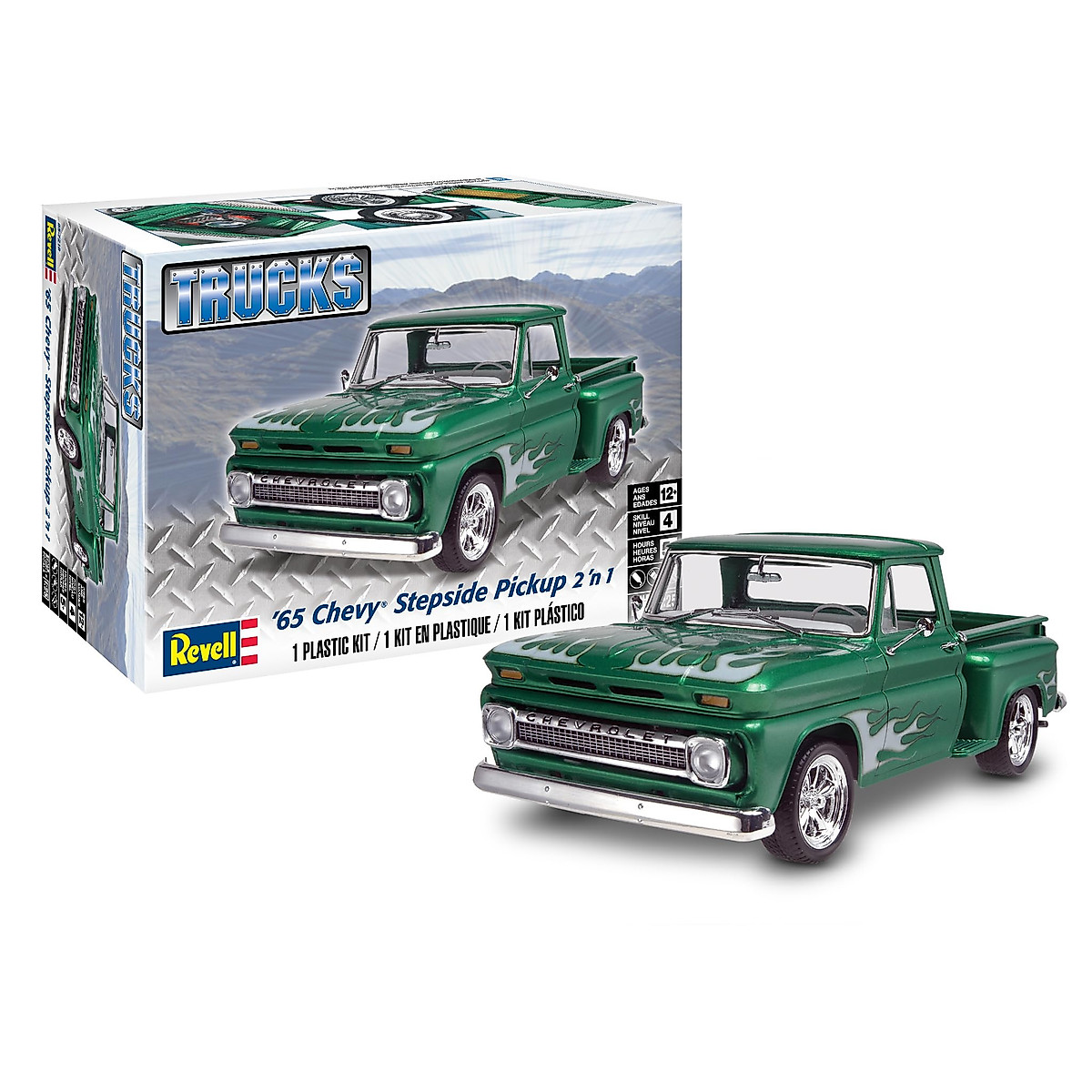 Revell 85-7210 '65 Chevy Stepside Pickup 2'N1 1:25 Scale 148-Piece Skill Level 4 Model Building Kit