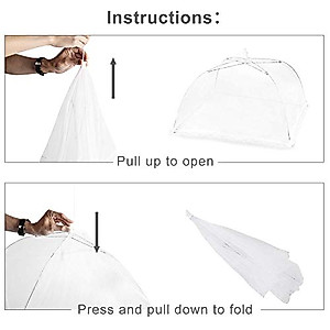 (6 Pack) Omont Pop-Up Food Cover Tents, 17 Inch X17 Inch Food Mesh Cover, Reusable and Collapsible Outdoor Picnic Food Cover Net,Suit for Parties Picnics,BBQs