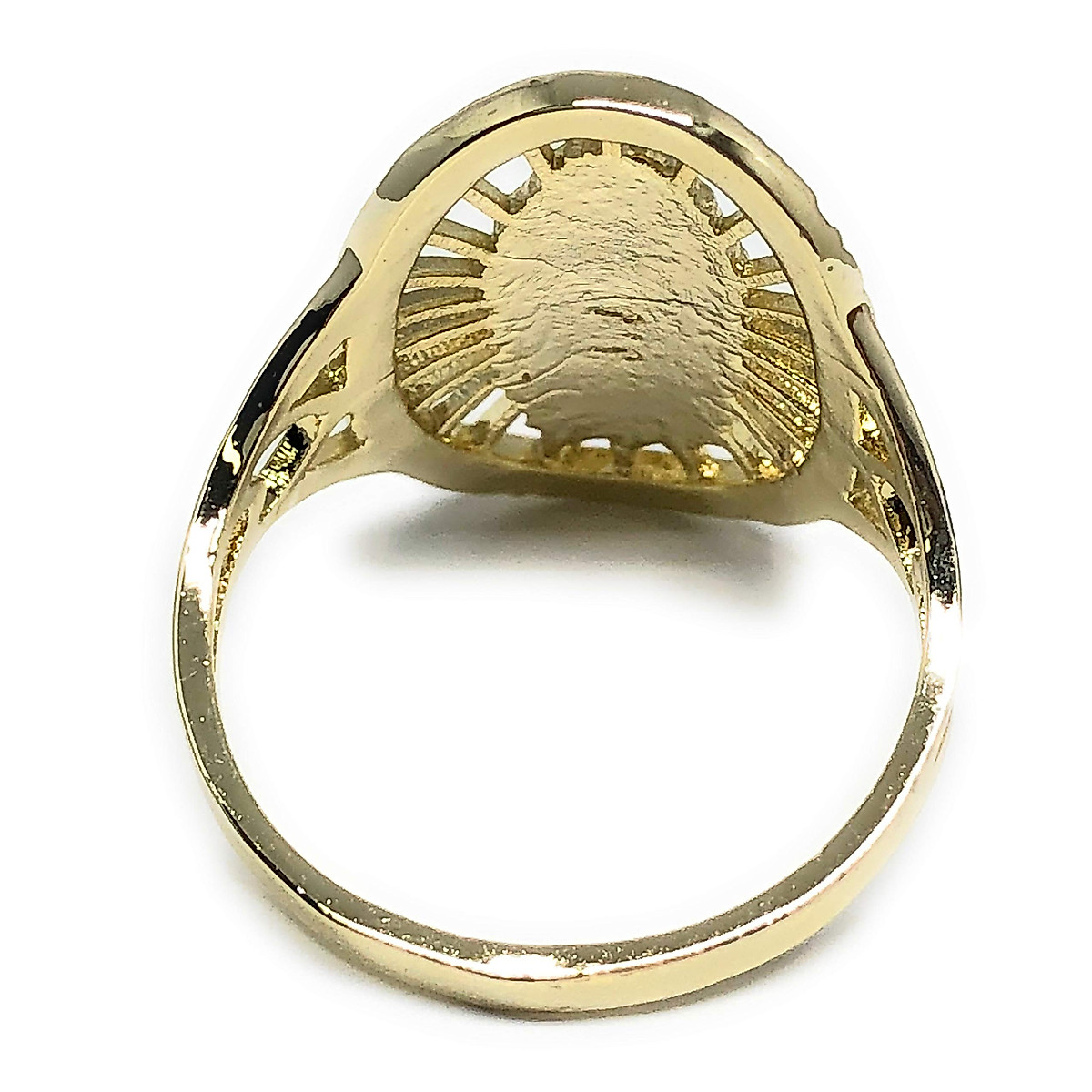 Fran & Co. Gold Plated Women's Tri-Color Virgin Mary Ring Virgen de Guadalupe Anillo (6)