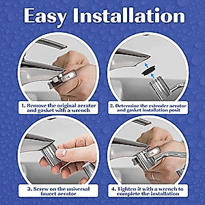 Faucet Extender, 1080° Swivel Robotic Arm Faucet Aerator Rotatable Multifunctional Extension Faucet, Large-Angle Ratating Universal Splash Faucet Attachment Adapter for Bathroom Kitchen Sink