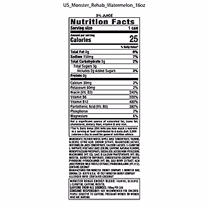 Monster Rehab Watermelon + Energy, Energy Drink, 15.5 Ounce (Pack of 15)