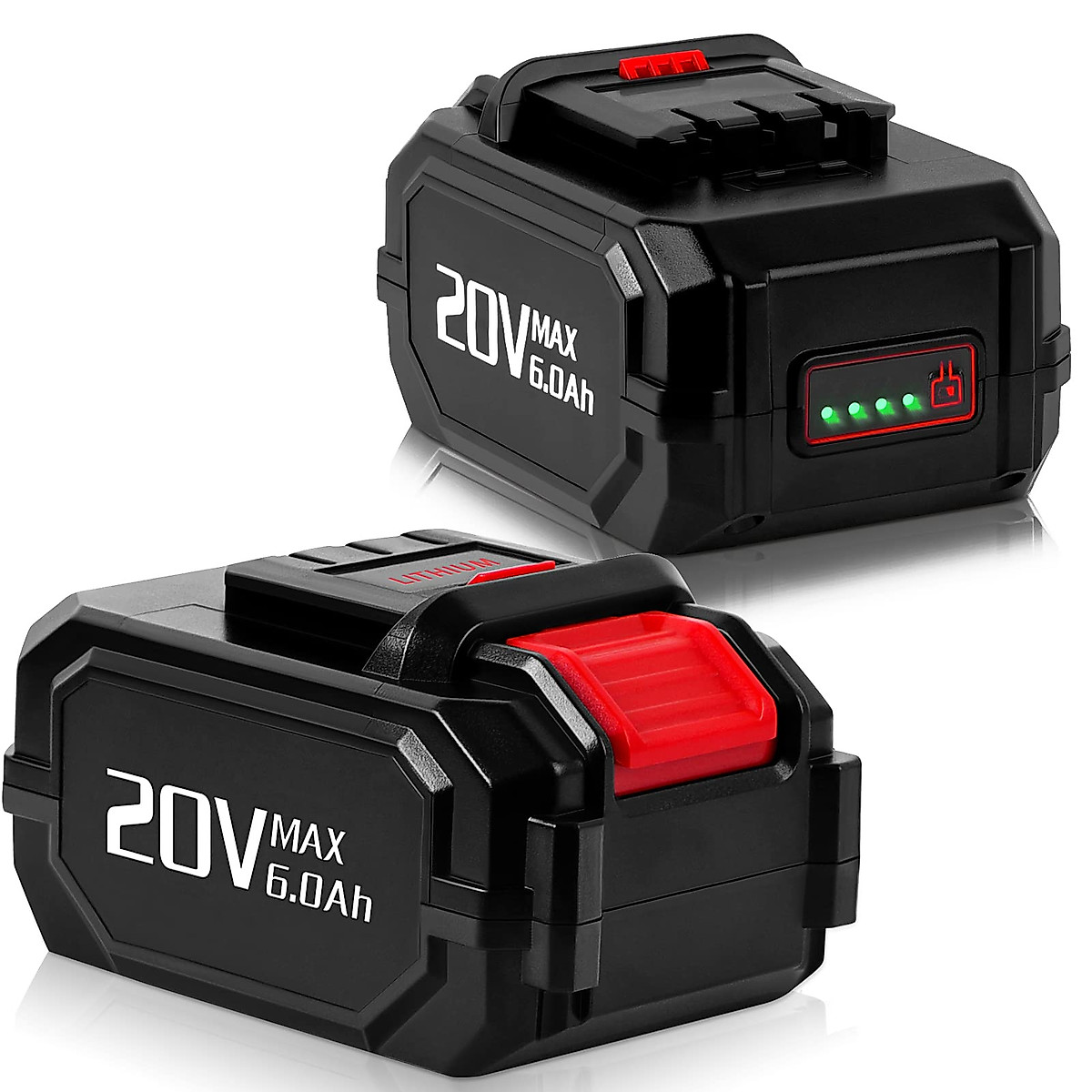 【Upgrade】 2Pack CaliHutt 6000mAh Replacement Battery for KIMO 20V Lithium Battery for KIMO 20V Cordless Blower Wrench Nailer Drill