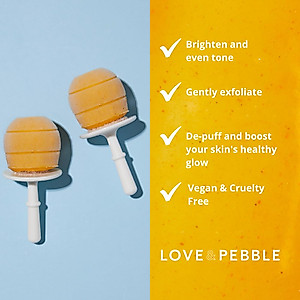 Beauty Pops by Love & Pebble- Turmeric Mask Glow Enzyme Icy Facial Kit| Viral On TikTok| As seen on Shark Tank beauty | Korean Face Mask Skincare made with turmeric, aloe, banana, papaya
