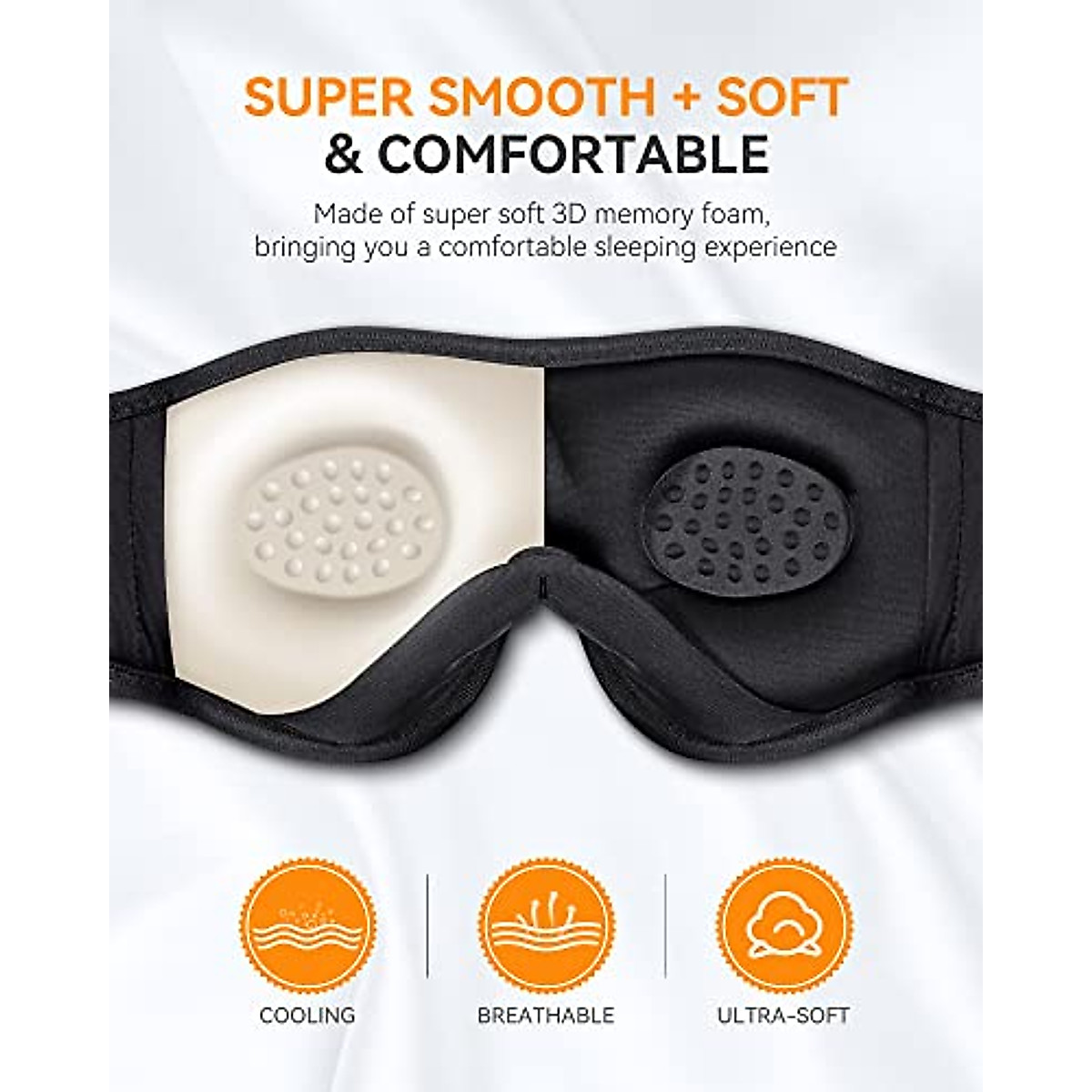 MUSICOZY Sleep Headphones Bluetooth Sleep Mask 3D Wireless Music Sleeping Headphones Headband Eye Mask Sleep Earbuds for Side Sleepers Mom Men Women with Speakers Cool Tech Gadgets Gifts