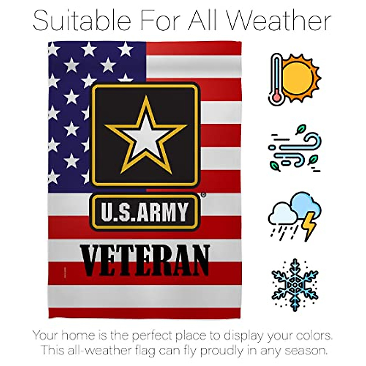 US Army American US Flag Home Decor Armed Forces Rangers Official Licensed United State Military Banner Wall Hanging Veteran Gifts Retire Yard Tapestry Decorative Cemetery Garden Rememberance Made in USA