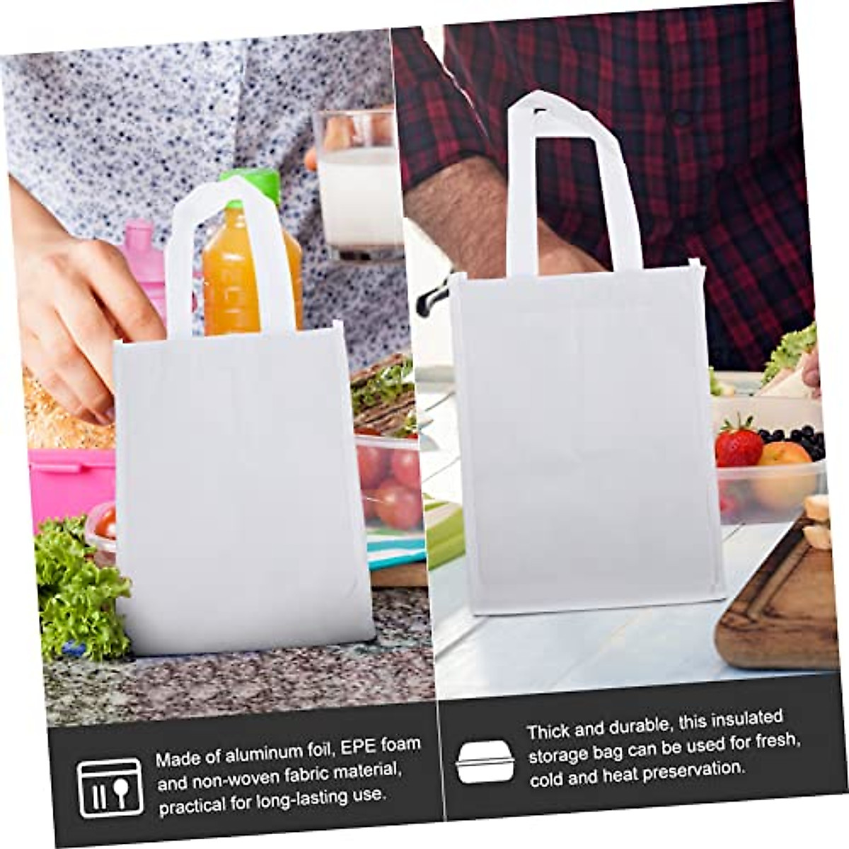 BUTIFULSIC Insulated Grocery Bags 5pcs Insulation Bags Large Tote Bags Ice Packs for Food Ice Packs for Lunch Bags Hot Bag for Food Delivery Food Thermal Bag Insulated Bag for Food Delivery