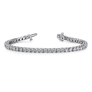 because faith is forever 3 Carat Classic Diamond Tennis Bracelet 4 Prong 14K White Gold Value Plus Collection