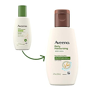 Aveeno Daily Moisturizing Body Wash, Travel Size, 2 Fluid Ounce (Pack of 6)