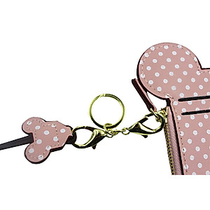 Cute Travel PU Leather Student ID Card Holder Animal Shape Neck Bag Wave Dot Wallet Coin Purse for Women Teens Girls