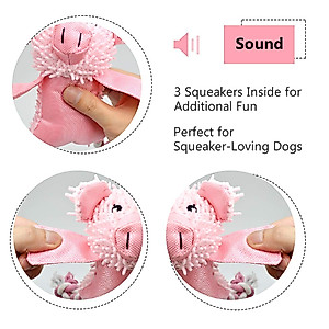 UOLIWO Squeaky Pig Toys for Dogs, Durable Puppy Squeaky Dog Toys Stuffed Animal Plush and Oxford Dog Chew Toy with Rope Legs and 3 Squeakers for Small and Medium Dogs (2pcs(Monkey and Pig))