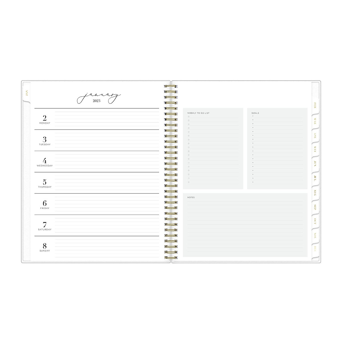 Blue Sky Life Note It 2023 Weekly and Monthly Planner Notes, 8.5" x 11", Frosted Cover, Wirebound, Leah (139479-23)