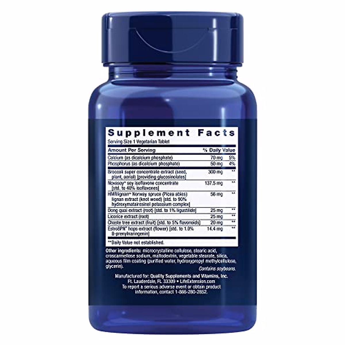 Life Extension Estrogen for Women - for Healthy Estrogen Metabolism - Helps Relieve Discomforts of Menopause - Plant Based Estrogen Supplement - Gluten Free, Non-GMO - 30 Vegetarian Tablets