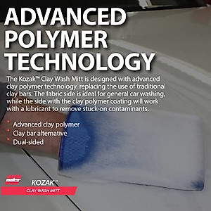 Malco Kozak Clay Wash Mitt – Advanced Polymer Technology/Removes Tree Sap, Paint Overspray, Water Spots and Rail Dust/for Use on Automotive Paint, Glass and Trim (8130724)