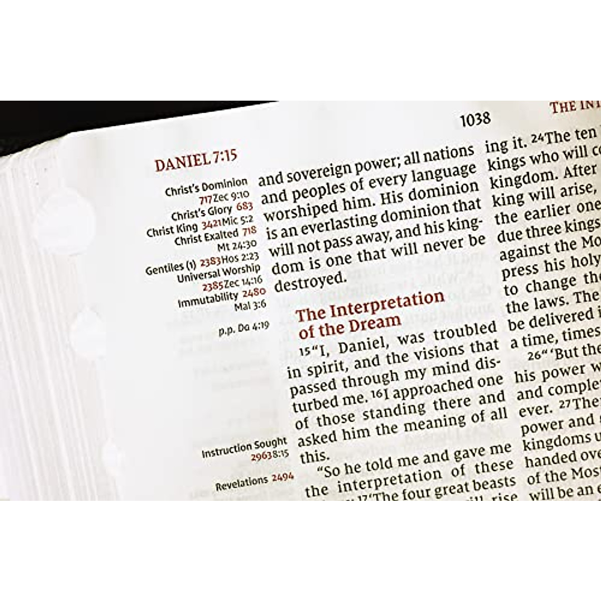 NIV, Thompson Chain-Reference Bible, Large Print, European Bonded Leather, Black, Thumb Indexed, Red Letter, Comfort Print
