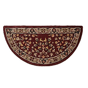 Uniflame Endless Summer R-2000 44" Hand-Tufted Hearth Rug, Red/Beige Finish - Protects Floor from Heat, Embers, and Sparks