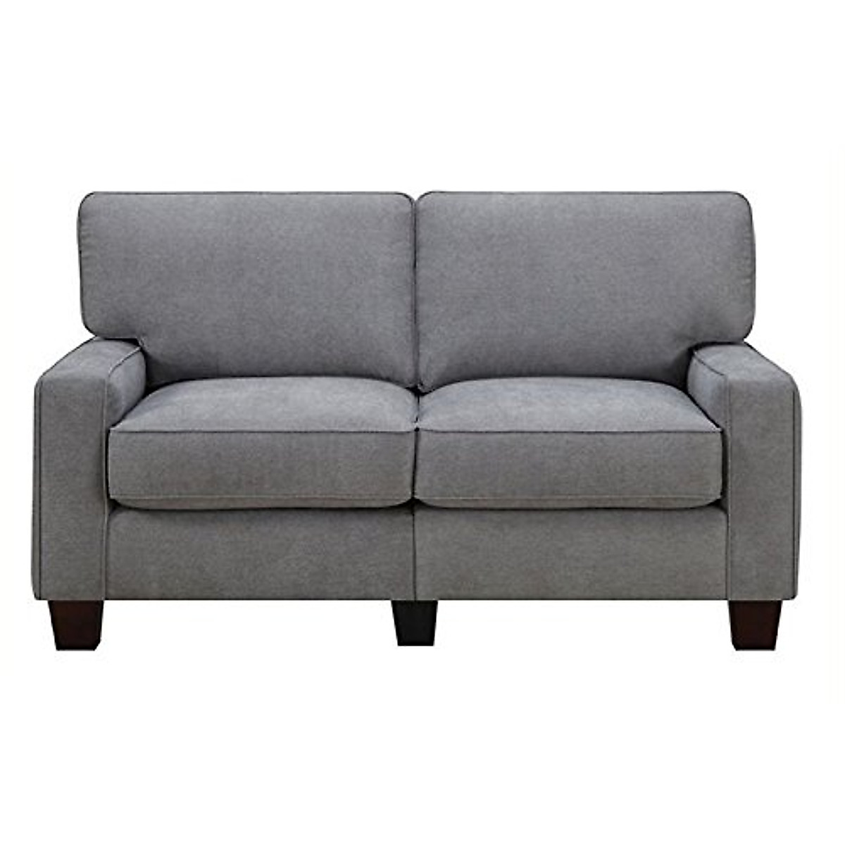 BOWERY HILL Modern Loveseat Sofa for Small Apartments, 2 Seater Couch for Living Room, Tool-Free Assembly, Light Grey