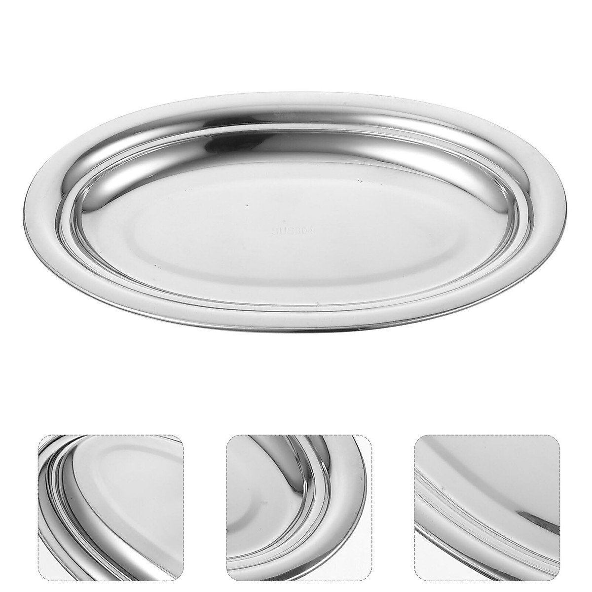 Luxshiny stainless steel fish steamer grill pans metal dinner plates fish steam plate stainless steel towel tray fruit tray camping plates Practical Pastry Plate steak child jewelry