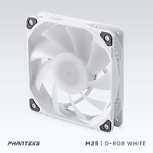 Phanteks (PH-F120SK_DRGB_PWM_WT01_3P) SK120 DRGB PWM FAN 3Pack – 3X 120mm fan, high airflow nine-blade design, DRGB Lighting, rubber dampening washers - White 