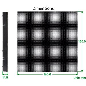 64x64 4096 Pixels RGB Full-Color LED Matrix Panel 2.5mm Pitch, Adjustable Brightness Chainable Design,Display Text/Colorful Image/Animation, Compatible with Raspberry Pi / Raspberry Pi Pico / ESP32