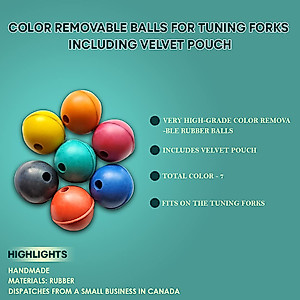 Color Removable Balls for Tuning Forks including Velvet pouch