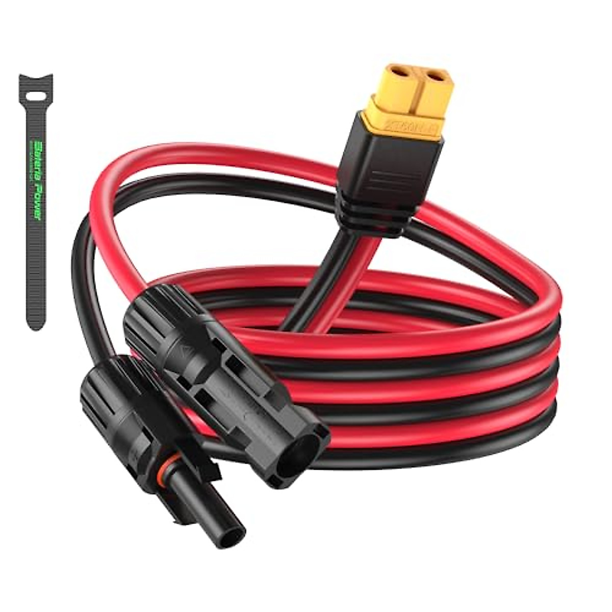 Bateria Power 3.3FT Solar Connector to XT60 Adapter Extension Cable, 12AWG Solar Panel to XT60 Charge Extension Cable for RV Foldable Solar Panel, Portable Power Station, Solar Generator (1PCS)