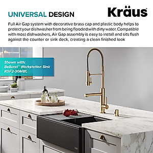 KRAUS Dishwasher Air Gap in Brushed Brass, KAG-2BB