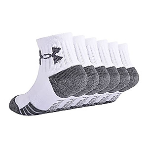 Under Armour Boys Multi Pack Quarter Sock, White, 4-6