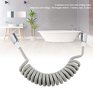 ANGGREK Long Shower Hose ABS Spring Flexible Shower Hose for Water Plumbing Toilet Bidet Sprayer Bathroom (Grey)