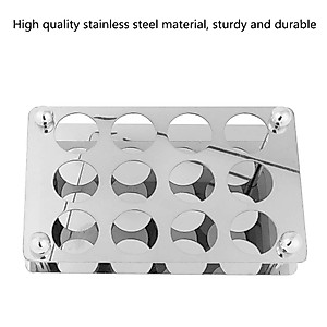 Yolispa Shot Glass Rack Stainless Steel Shot Glasses Holder Storage Drying Rack with 12 Holes Glass Holder