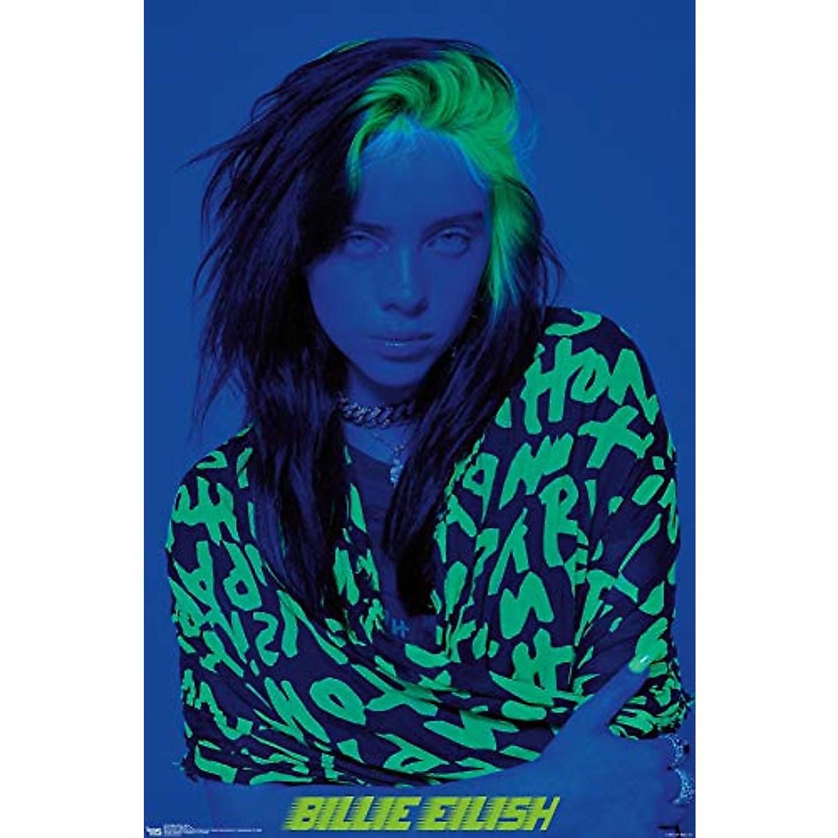 Trends International Billie Eilish - Blue Wall Poster, 14.725" x 22.375", Premium Unframed Version