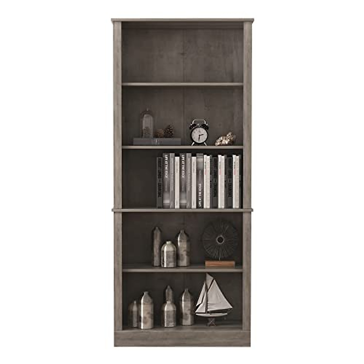 Realspace® Peakwood 71" H 5-Shelf Bookcase, Smoky Brown