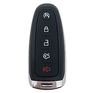 Replacement Key Fob Case Shell Fit for Ford Edge Escape Explorer Focus Flex Taurus Fusion Keyless Entry Smart Remote Key Fob Cover Casing with Uncut Blade Blank (Black)