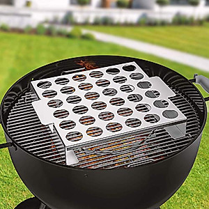 Skyflame Jalapeno Grill Rack with Handle and Chili Pepper Corer Tool - Large 36 Holes Capacity Stainless Steel Drumstick Chicken Wings Roaster for BBQ Smoker and Oven