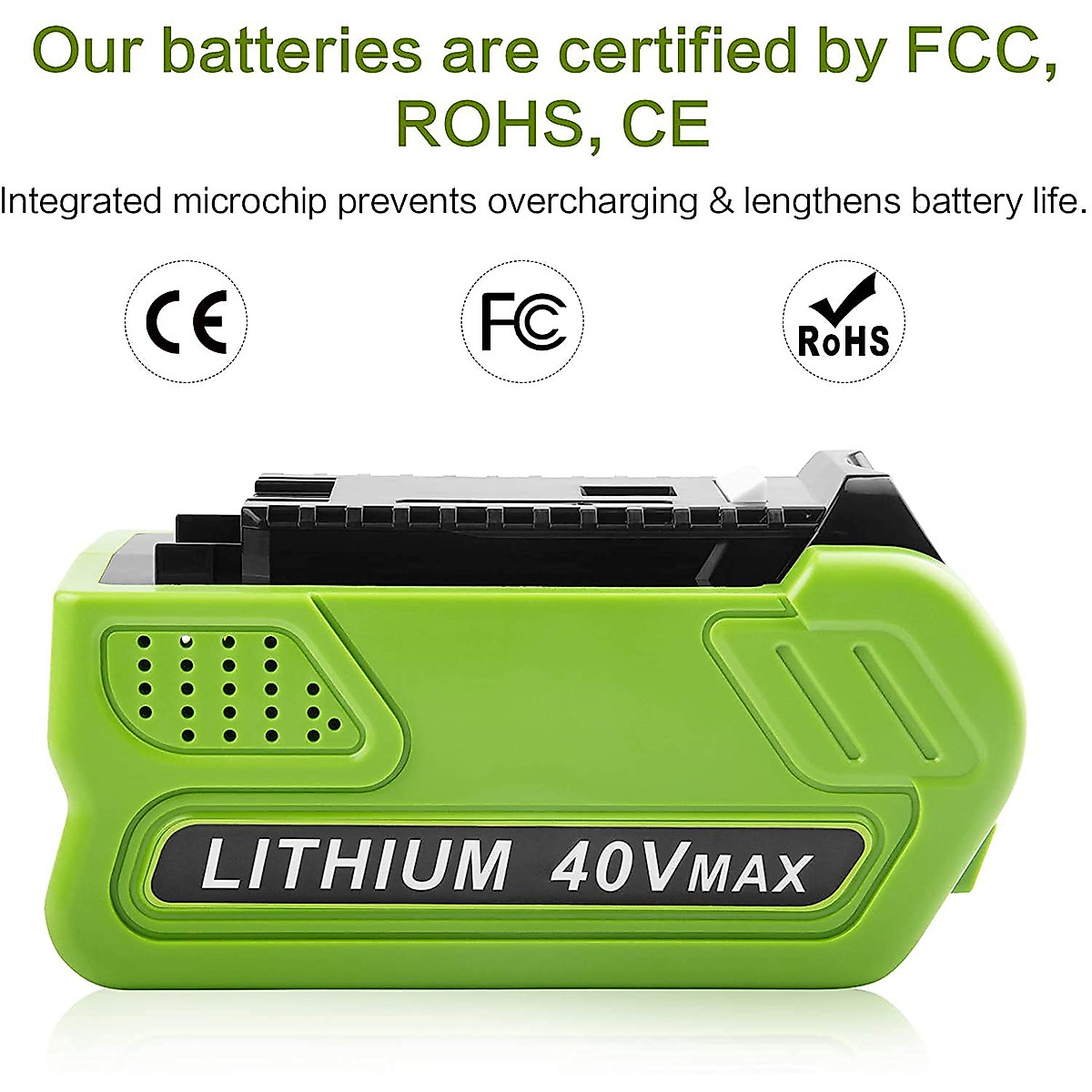 High-Output 6.0Ah 40V Battery 29472 for GREENWORKS 40-Volt Tools Battery (G-MAX 40V System)