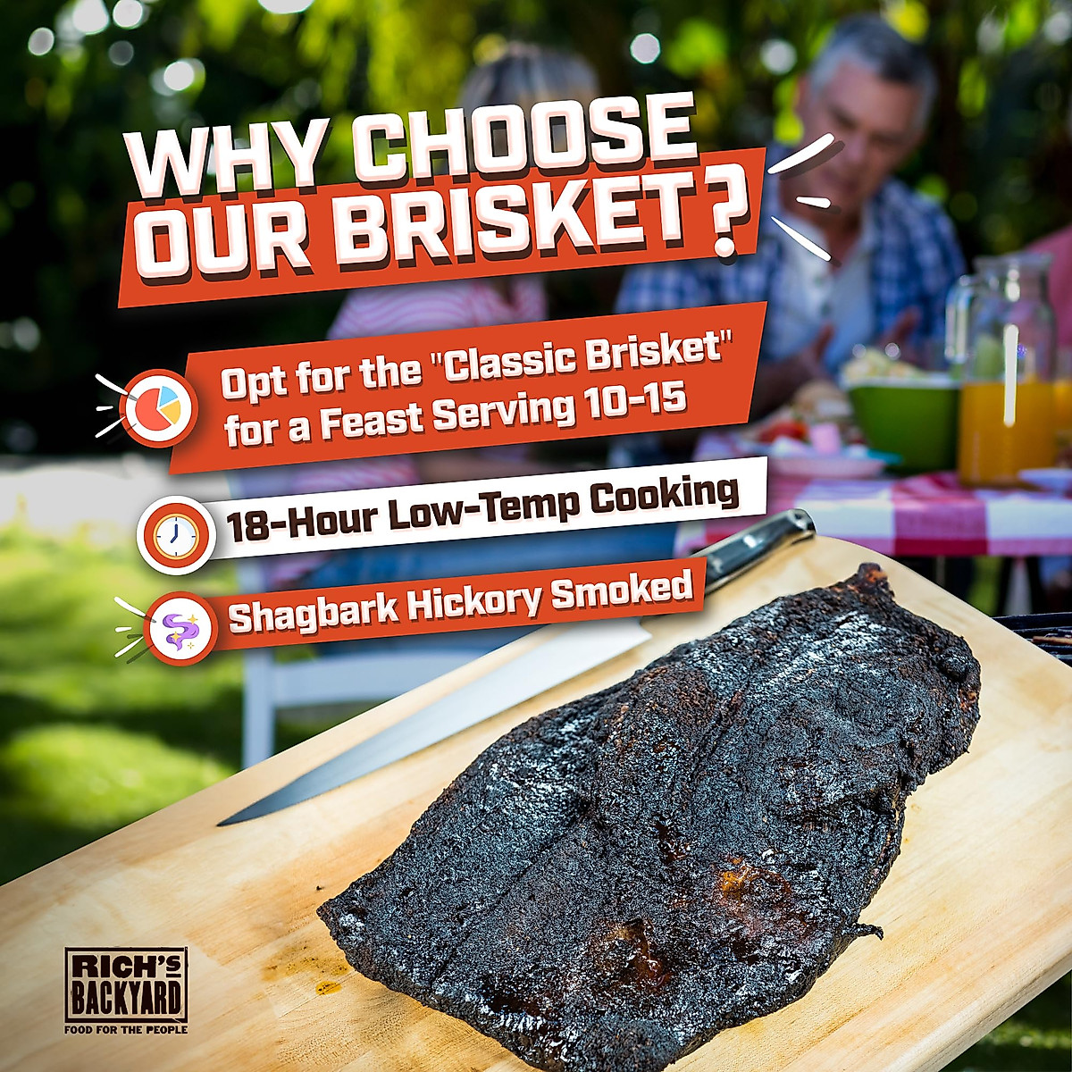 Roots Renowned 18 Hour Smoked Brisket 8-10 lbs- Fully Cooked – Master Chef Prepared & Blast-Chilled – Perfect for Festive Dinners, Gifts