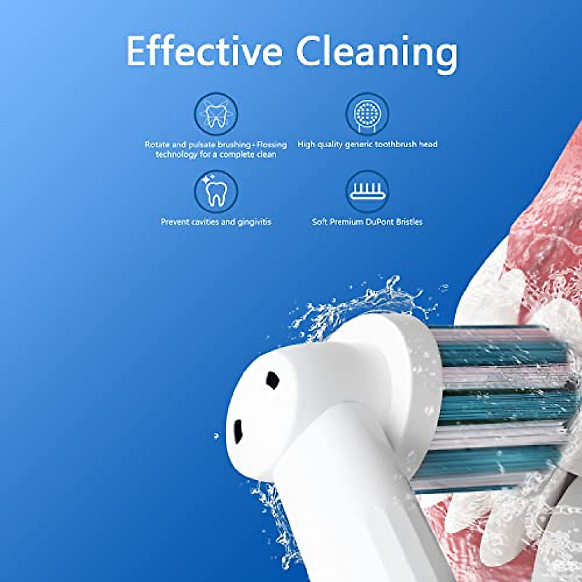 Replacement Toothbrush Head for Oral-B Braun, 12 Pack Tooth Brush Heads Covers Sets, Soft Sensitive Precision Spin Heads for Oral-B 7000/Pro 1000/9600/ 5000/3000/8000