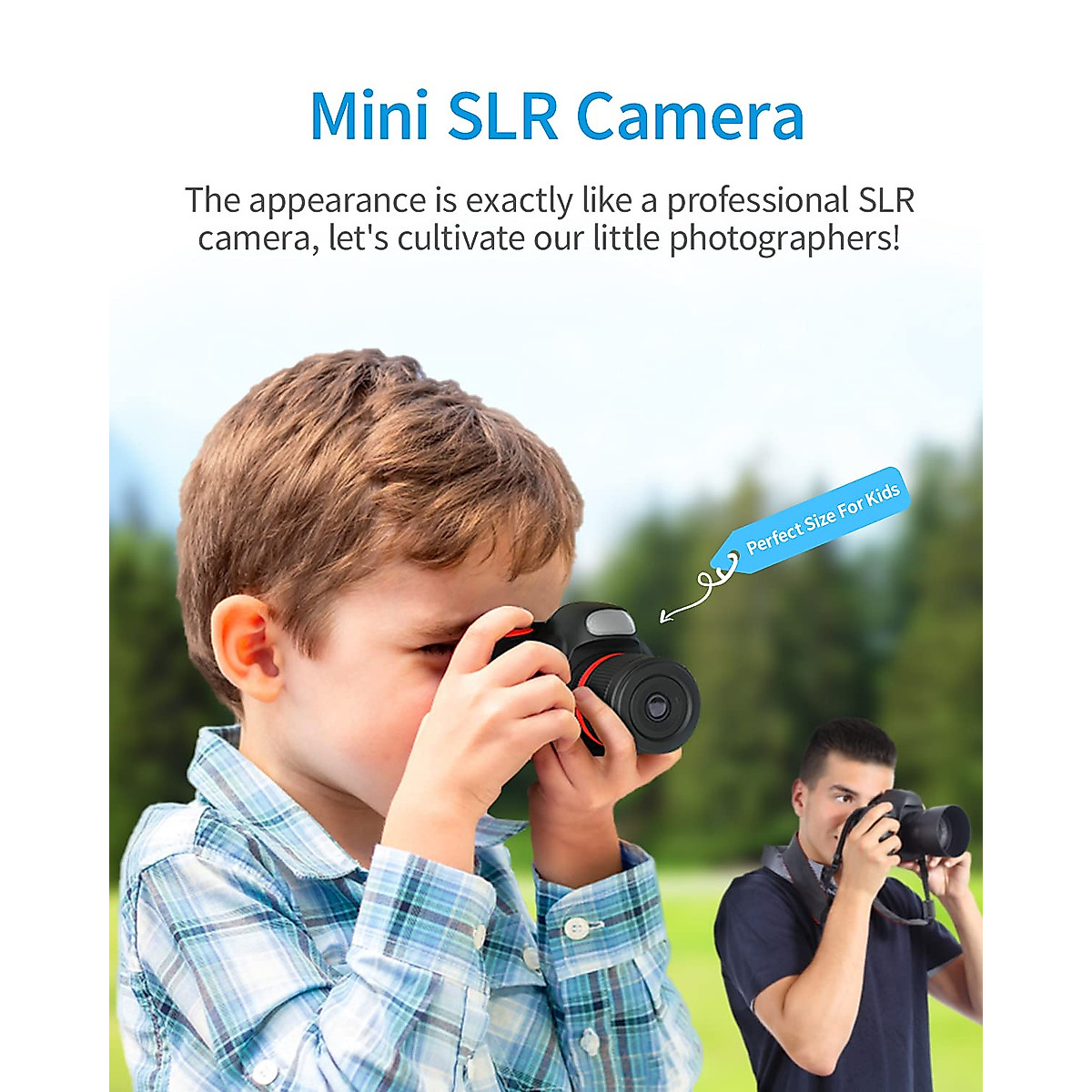 MOREXIMI Kids Camera, Digital Camera for Kids 3-8 Year Old, Birthday, Toys for Girls, 2.4" IPS Screen, Video Camcorder with Flash, 32G Card Included, Perfect Size (Black)