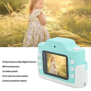 Zyyini Kids Camera, 2 Inch IPS Screen Mini Digital Children's Camera Dual-Camera Cartoon Video Player,with WiFi and Lanyard, for Girls Boys