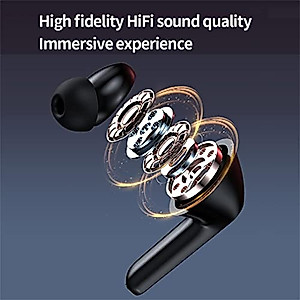 HiFi Noise Reduction Headphones with Luminous LED Aperture - Stereo Surround Sound - Bluetooth 5.3 - Digital Display Noise Reduction Bluetooth Headset - Touch-Control Immersive Premium Sound Earbuds
