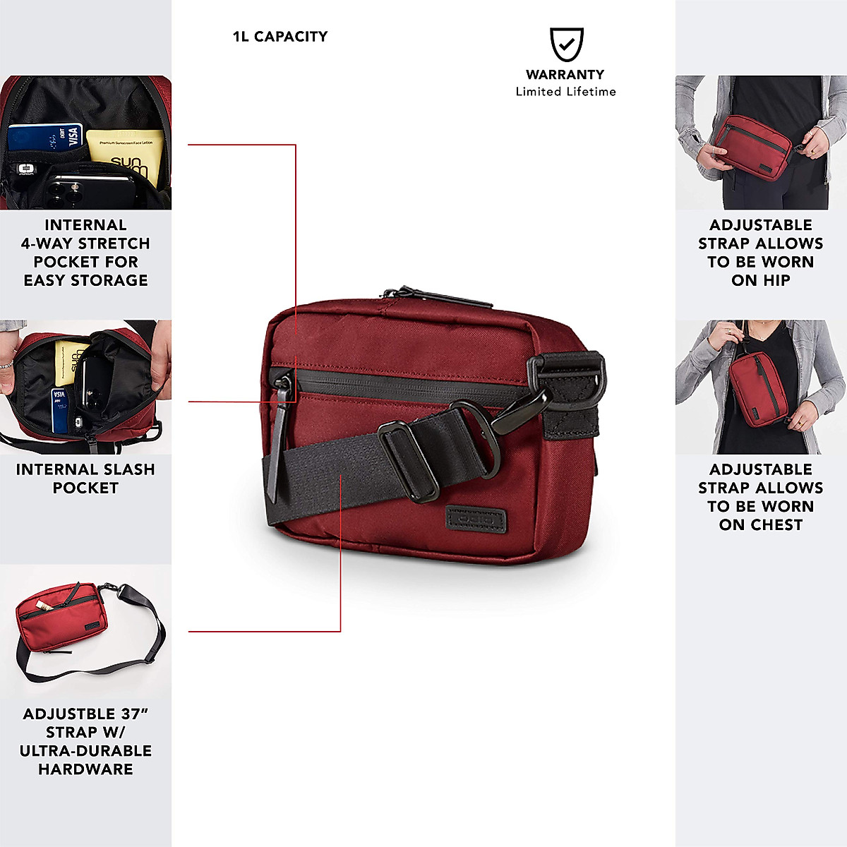 OGIO 2020 XIX Women's Crossbody (Carbon)