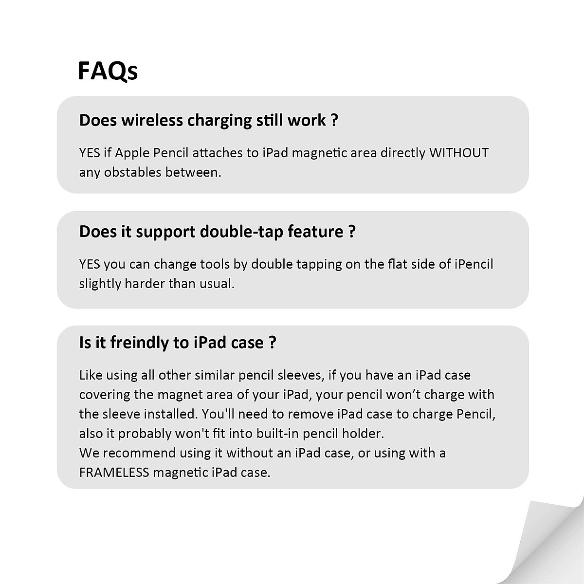 Slim Soft Silicone Sleeve Case Compatible with Apple Pencil 2nd Generation Only, Protective Grip Cover Skin for iPad Apple Pencil 2nd Gen (White)