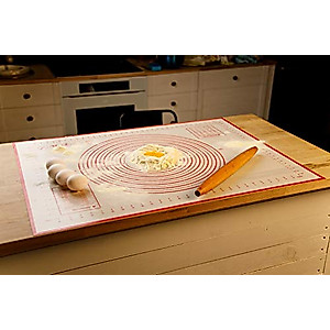 Extra Large, Thick Silicone Pastry Mat, Non-stick, Non-Slip, Baking mat, Dough Rolling Mat 24’’ (W) x 32’’ (L)