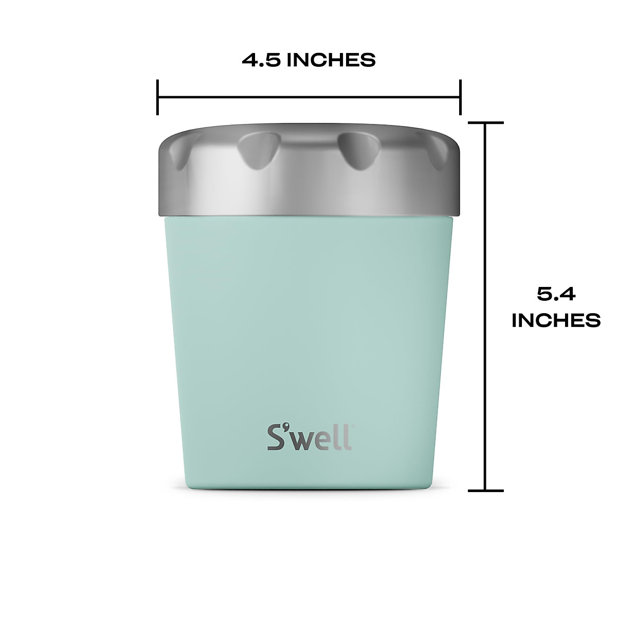 S'well Stainless Steel Ice Cream Chiller, 16oz, Mint, Triple Layered Vacuum Insulated Container Keeps Ice Cream Frozen For Up To Four Hours, BPA Free