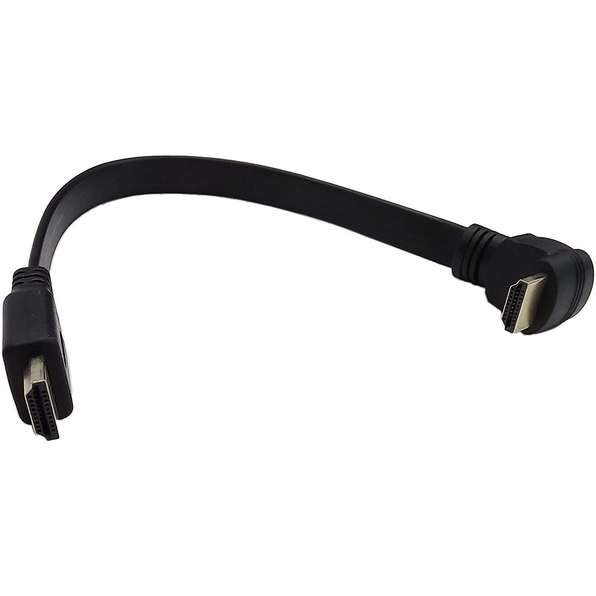 CERRXIAN Lemeng 1FT Flat Slim High Speed HDMI Cable A Male to 90 Degree Down Angle A Male Cable