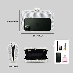 Bellawish Silver Clutch Purses for Women Wedding Rhinestones Crystal Women'S Evening Clutch Handbags for Bridal Parites Prom