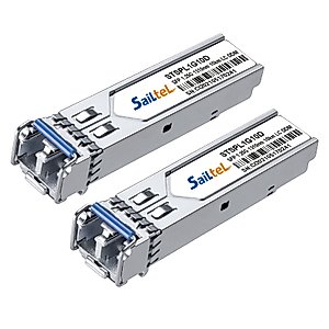 1.25 Gigabit Single Mode LC Duplex Transceiver,1000Base-LX Dual Fiber SFP Module,1310nm SMF, up to 10 km,DDM，Compatible with Cisco, Ubiquiti, Mikrotik,Netgear, Dlink and More (1000M, x2)